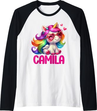 BDAZ Camila Einhorn-Name, personalisiertes Design Raglan