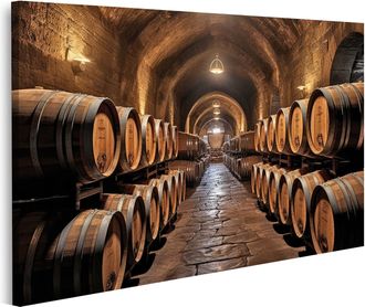 Islandburner Bild auf Leinwand Eichenfässer im Weinkeller Bilder Wandbilder Poster JEFF-1P