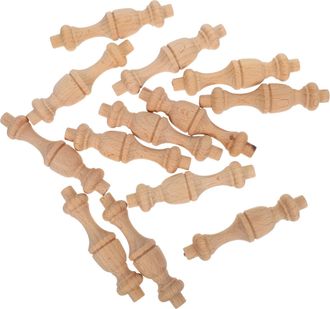 Valiclud 12 Stück Teiliges Miniatur römische Säulen aus Naturbelassenem Holz Dekorative Handgeschnitzte Baluster für Innenraum Vielseitige Holzsäulen mit Einzi