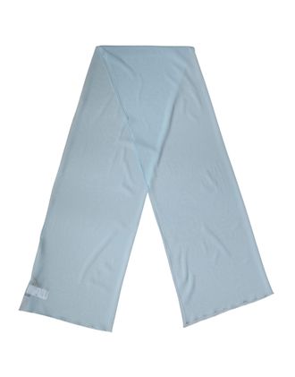 Dolce & Gabbana Womens Light Blue Silk Neck Wrap Shawl Stole 200cm X 64cm Scarf Elastane