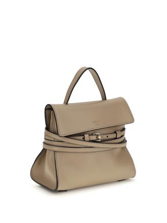 Moschino Womens Tie Me Handbag Ecru Goatskin-Hircus Goatskin Handbags Goatskin/hircus Hand Bags
