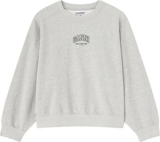 Ganni Femme, Sweatshirts et sweats &agrave; capuche, Gris, Taille: 38 FR Essential Isoli Crewneck