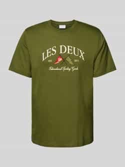 Les Deux T-Shirt mit Label-Stitching Modell Ivy