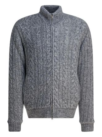 Herno Cardigan mit Zopfmuster - Grau