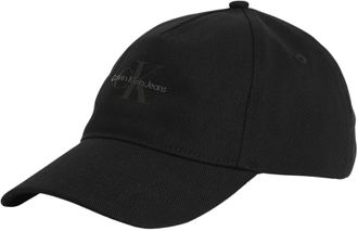 Calvin Klein Damen Cap Printed Monologo aus Baumwolle, Schwarz (NA Black), Einheitsgröße