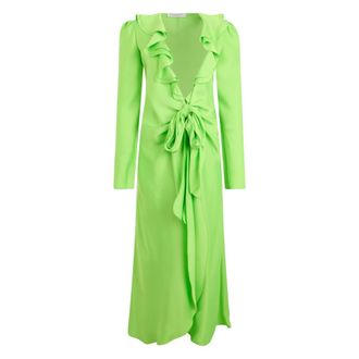 Philosophy di Lorenzo Serafini Femme, Robes, Vert, Taille: 38 FR Robe Longue &agrave; Volants