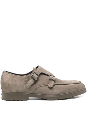 Doucal's mocassins en daim &agrave; double boucles - Gris