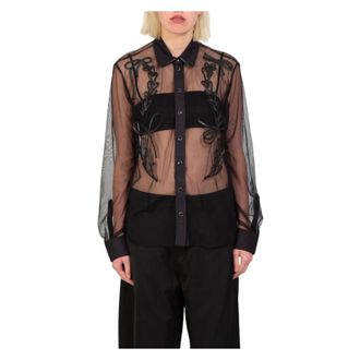Pinko Veiled Embro Shirt - - Blouses & Shirts - Damen - Schwarzk - XL
