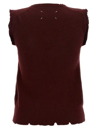 Maison Margiela Distressed Virgin Wool Sleeveless Top