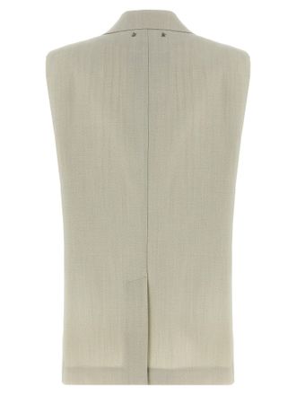 Golden Goose Womens Beige Virgin Wool Sleeveless Jacket Clothing