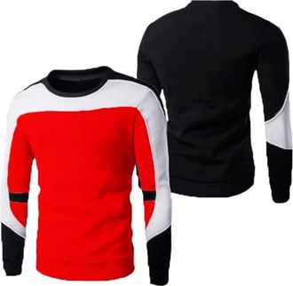 Generic Sweat-shirt Patchwork Homme Sans Capuche T-shirt Homme Manches Longues &Eacute;lastique Maillots Homme Manches Longues Fantaisie Sweat-shirt Travail Homme, r