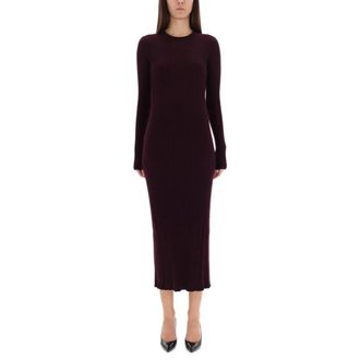 Helmut Lang Kleid mit offenem R&uuml;cken und Rippstrick - - Dresses - Damen - Lila - M