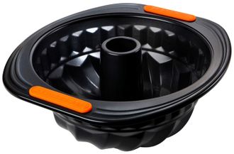 LE CREUSET Antihaft Gugelhupfform, &Oslash; 22 cm, Sauerteigbest&auml;ndig, Aus Karbonstahl gefertigt, Anthrazit/Orange, 94102422000000