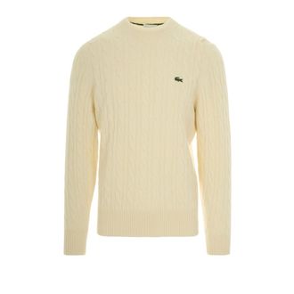 Lacoste Pull Finezza Blanc en Laine - Homme - Pulls - Blanc - Taille: L