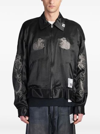 Miharayasuhiro veste bomber à broderies - Noir
