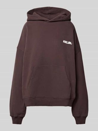 Karo Kauer Oversized Hoodie mit Label-Prints und K&auml;nguru-Tasche