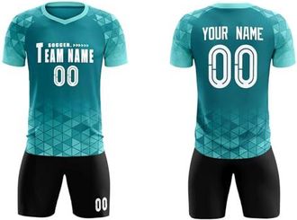 Generic Kit de football personnalis&eacute; pour enfants, hommes, femmes, jeunes, maillot et short de football avec num&eacute;ro de nom et logo de l&eacute;quipe, 3-1, L