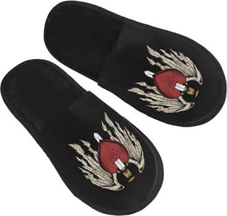 Generic Pantoufles &agrave; Hiver Coeurs bris&eacute;s et ailes Antid&eacute;rapant Chaussons dint&eacute;rieur Confortable &eacute;l&eacute;gant Maison Pantoufles Ext&eacute;rieur Maison M