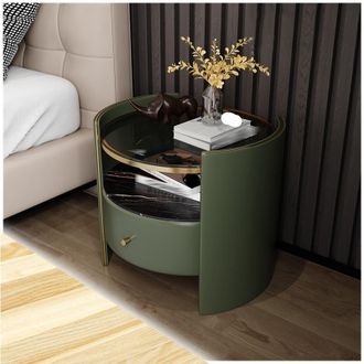 Generic Moderner Minimalistischer Nachttisch Mit Schublade - Kompakter Nachttisch, Geräuschloser Aufbewahrungs-Beistelltisch Fürs Schlafzimmer(Fruit Green)