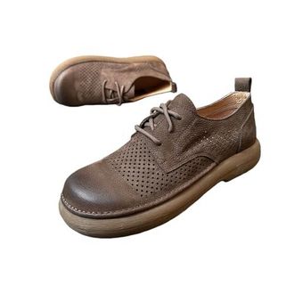 Generic Chaussures r&eacute;tro d&eacute;contract&eacute;es &agrave; enfiler en cuir v&eacute;ritable doux et respirant pour homme, kaki, 38 2/3 EU