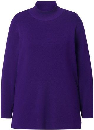 Ulla Popken Strickpullover Pullover Ripp-Stehkragen Langarm Feinstrick