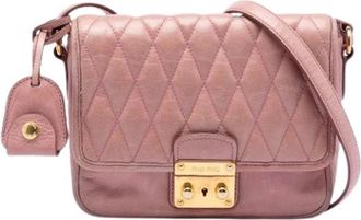 Miu Miu Sac bandouli&egrave;re matelass&eacute; doccasion - Femme - Pre-owned - Rose - Taille: ONE Size