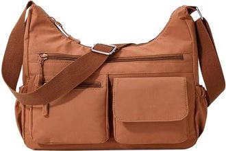 Generic Grand sac &agrave; bandouli&egrave;re polyvalent en nylon pour femme, travail, shopping, voyage, quotidien, Orange, 11.02x4.33xcinch