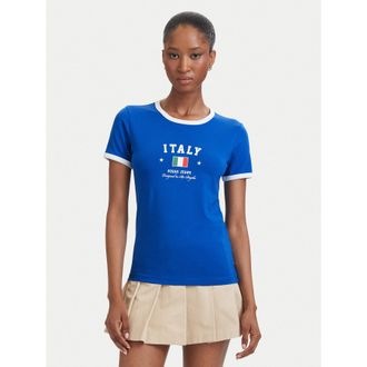 Guess T-Shirt W6YI16 K3995 Blau Slim Fit
