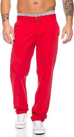 Rock Creek Rock Creek W29-W40 RC-2083 Pantalon chino pour homme Coupe droite - Rouge - W32