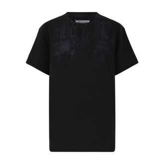Maison Margiela Baumwoll-Grafik-T-Shirt - - Tops - Damen - Schwarzk - M