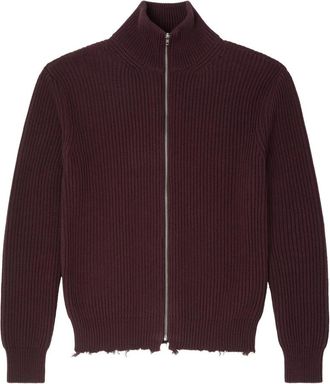 Maison Margiela Homme, Pulls, Brun, Taille: M Gilet en maille zipp&eacute;