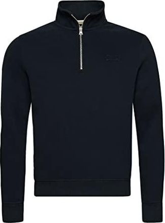 Superdry Vintage Logo EMB Zip Henley Sweat, Eclipse Navy, XL Homme