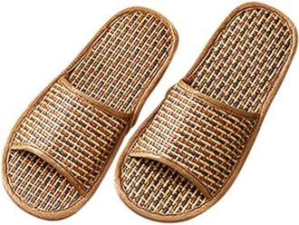 Minkissy Pantoufles Dintérieur Rattan Tissé Légères et Respirantes pour Homme et Femme Ouverts Dété Confortables et Élégants pour Maison et Usage Quotidien