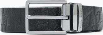 A|X Armani Exchange Mens all over logo, Embossed, Belt, Black,95