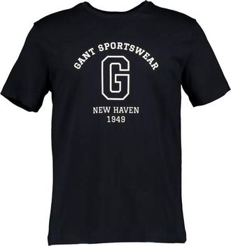 GANT Herren T-Shirt schwarz Baumwolle