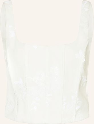 Riani Riani Cropped-Top Mit Pailletten weiss