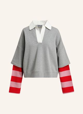 Essentiel Sweatshirt Kantelou Im Materialmix rot