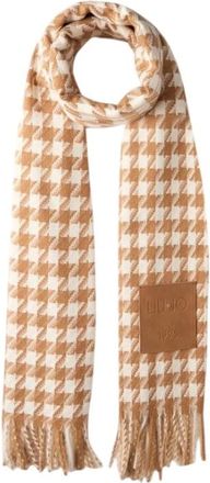 Liu Jo Femme, Accessoires, Beige, Taille: ONE Size Écharpe élégante avec motif floral et franges