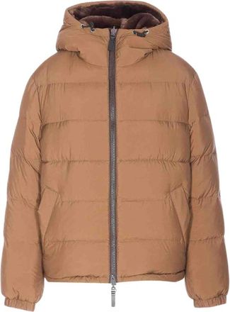 Yves Salomon Femme, Vestes, Brun, Taille: 42 FR Reversible Doudoune Down Jacket