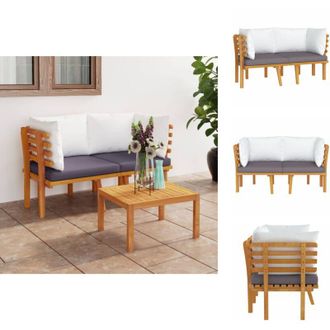 vidaXL 2-Sitzer-Gartensofa mit Kissen Massivholz Akazie - Gartenm&ouml;bel - Holzsofa - Eckbank - Outdoor M&ouml;bel - Balkonm&ouml;bel
