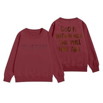 Generic Sweat-shirt pour femme Pull tendance &agrave; manches longues Pull festif Sweat-shirt avec inscription en allemand Motif religieux Avant Dos Imprim&eacute; Mode de 