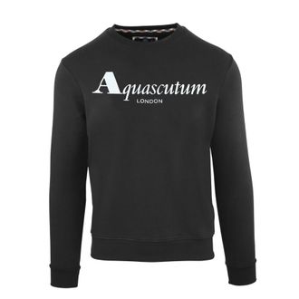 Aquascutum Sweatshirt f&uuml;r Herren, Rundhalsausschnitt (Schwarz)