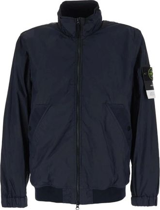 Stone Island Homme, Vestes, Bleu, Taille: 3XL Veste zipp&eacute;e &agrave; col montant