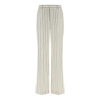 Balmain Gestreifte Straight-Leg-Hose - - Trousers - Damen - Wei&szlig; - XS