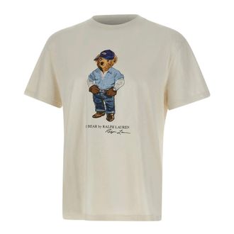 Polo Ralph Lauren Homme, Tops, Blanc, Taille: M Polo Bear T-shirt
