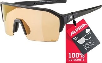 Alpina RAM HR Q-LITE V - Verspiegelte, Kontrastverstärkende & Beschlagfreie Sport- & Fahrradbrille Mit 100% UV-Schutz Für Erwachsene, black matt, One Size