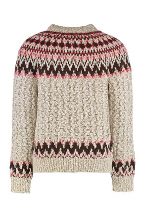 Moncler Wool Jacquard Graphic Sweater - Beige