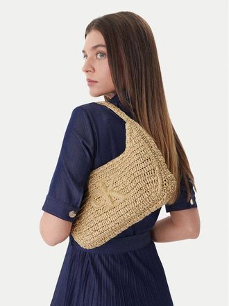 Calvin Klein Handtasche Bold Ck Raffia Sm Shoulder Bag LV04F3449G Braun