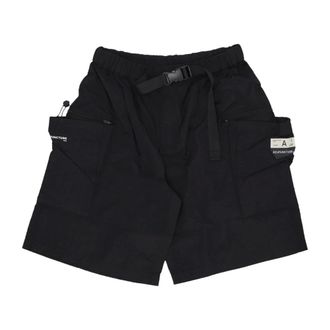 Acupuncture Cargo Shorts Schwarz Elastischer Bund - - Shorts - Herren - Schwarzk - S