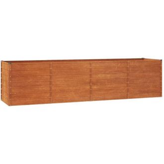 vidaXL Vidaxl - Lit sur&eacute;lev&eacute; de jardin rouill&eacute; 320x80x77 cm acier corten